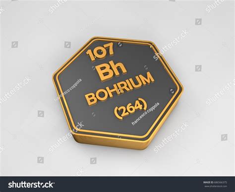 Bohrium Bh Chemical Element Periodic Table Stock Illustration 686566375
