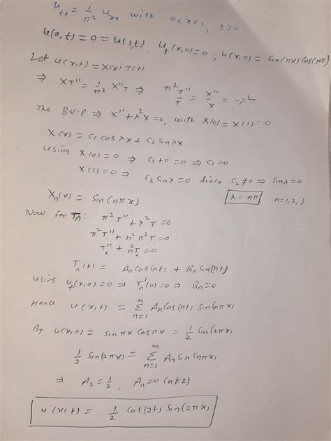 [solved] Partial Differential Equation 3 Solve The One Dimensional Wave Course Hero