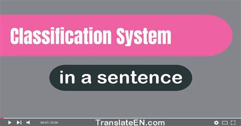 Classification System In A Sentence