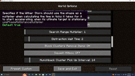 Settings Descriptions Is Brokenoverlapping · Issue 652 · Nonamecrackers2crackers Wither Storm