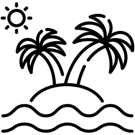 Бесплатные иконки острова с пальмами