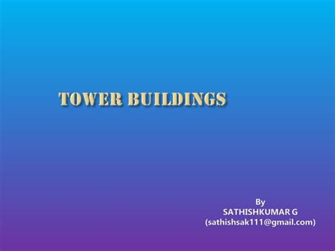 Tower Buildings Ppt
