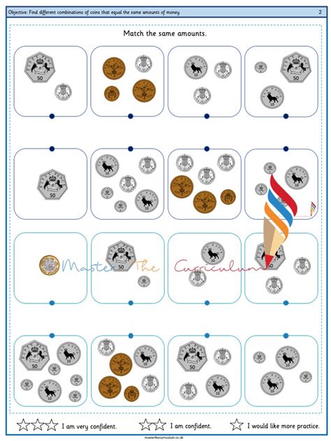 Find Different Combinations Of Coins That Equal The Same Amounts Of Money Master The Curriculum