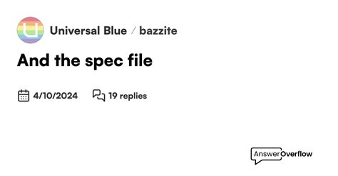 And The Spec File Universal Blue