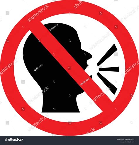 No Shouting Sign Vector Design Stock Vector Royalty Free 2439916493