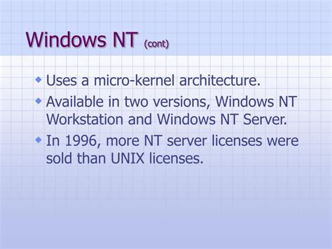 PPT Windows NT PowerPoint Presentation Free Download ID 4525070