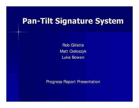 pan tilt signature system design project ecse 4962 docsity