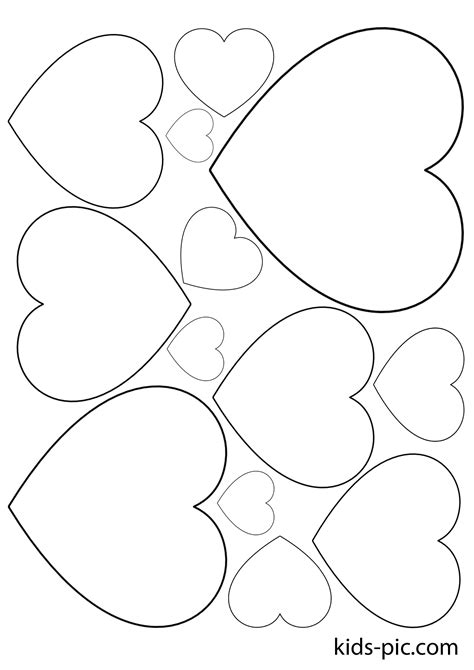 Шаблон сердечка для вырезания из бумаги