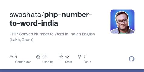 Github Swashata Php Number To Word India Php Convert Number To Word In Indian English Lakh
