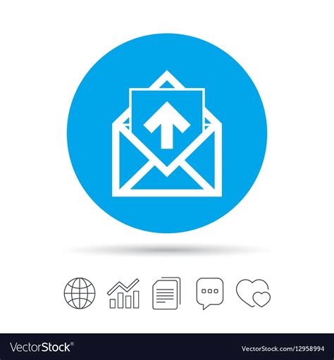 Mail Icon Envelope Symbol Outbox Message Sign Vector Image