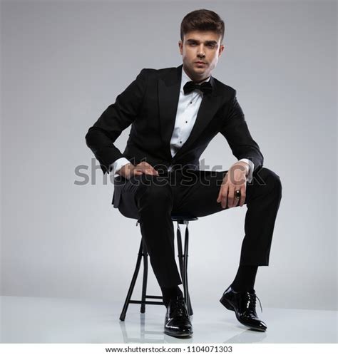 4 206 Man Sitting Tuxedo Stock Photos Images Photography Shutterstock