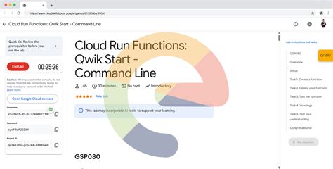 cloud run functions qwik start command line gsp080