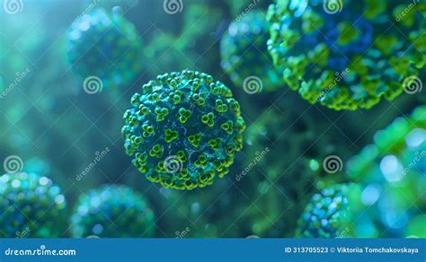 3d Render Of Hpv Infection Sexually Transmitted Dna Virus