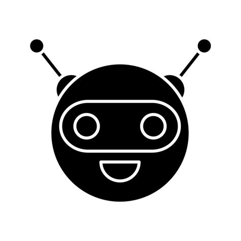 Chatbot Glyph Icon Silhouette Symbol Talkbot Circle Head Laughing