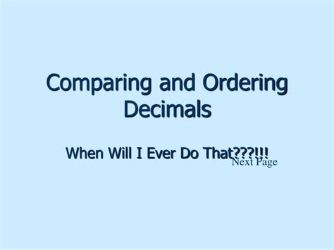 PPT Comparing And Ordering Decimals PowerPoint Presentation Free Download ID