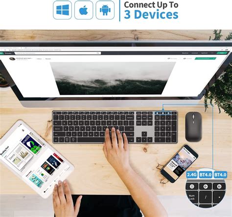 Buy Bluetooth Keyboard And Mouse Rechargeable Multi Device 2 4g Wireless Bluetooth Keyboard
