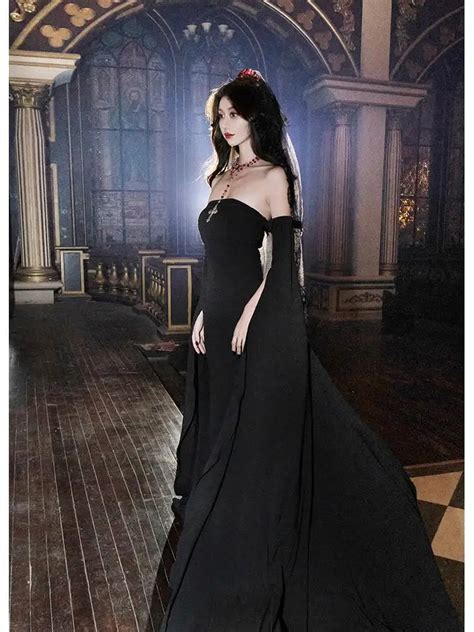 GUIHUATU Черное платье из полиэстера | AliExpress
