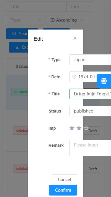 table complex table 这个路由的edit模态框手机端看不了 Issue PanJiaChen vue element admin GitHub