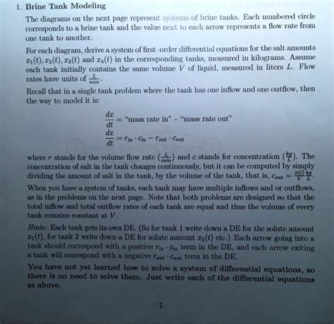 1 brine tank modeling the diagrams on the next page represent systems