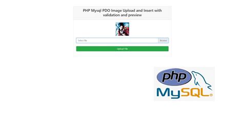 php mysql pdo image upload and insert with validation and preview