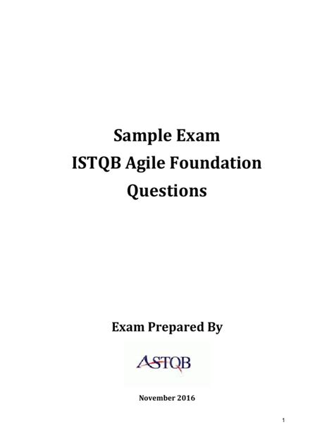 Istqb Agile Tester Extension Sample Exam Astqb Version Pdf Agile