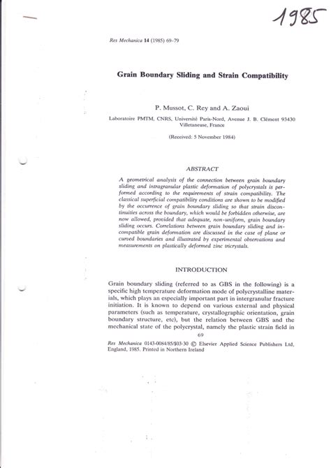 Pdf Grain Boundary Sliding And Strain Compatibility