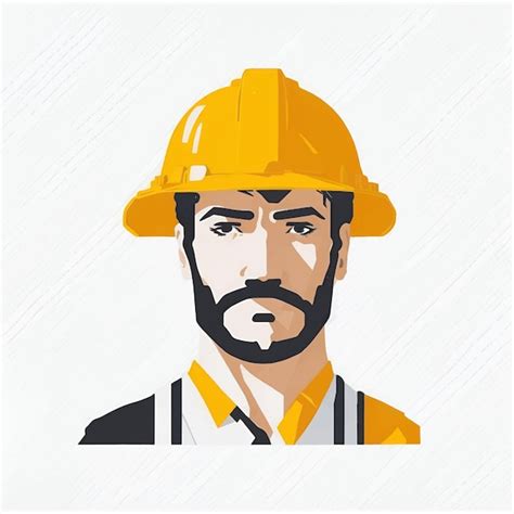 Premium Vector Construction Worker Man Head Face Vector