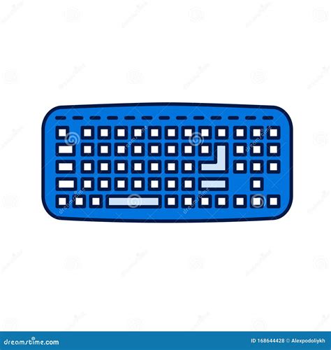 Keyboard Color Line Icon Input Device Allows A Person To Enter
