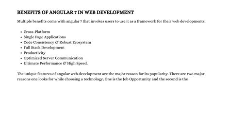 Ppt Features And Benefits Of Angular 7 Versions And Architecture Of Angular Powerpoint
