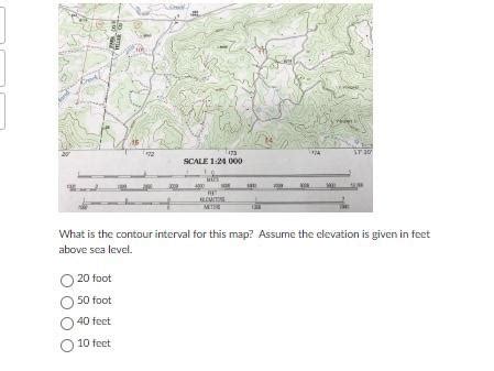 Solved What Is The Contour Interval For This Map Assume Chegg