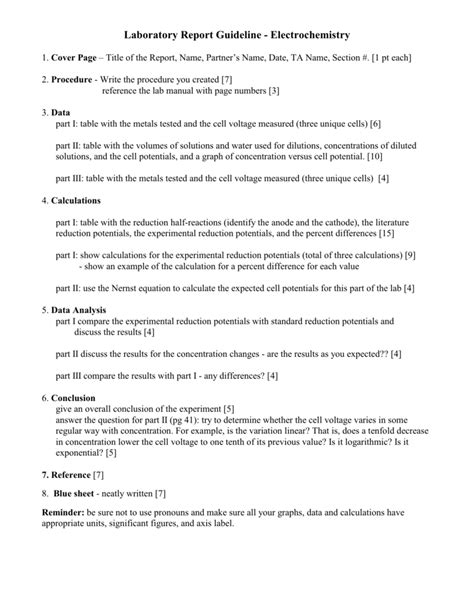 Laboratory Report Guideline