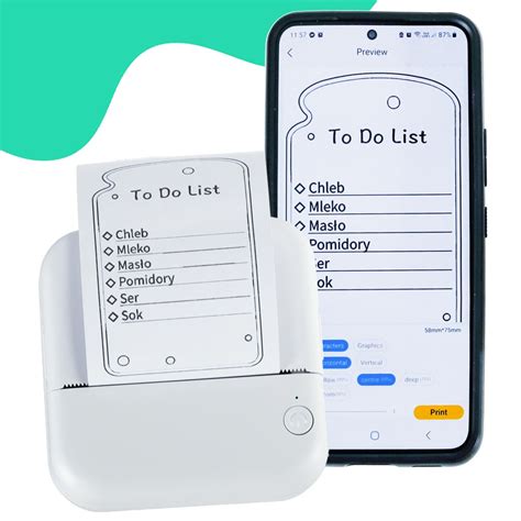 Set Mini Imprimanta Termica Pentru Fotografii Etichete Portabila Cu 10 Role Hartie 57x25mm Si