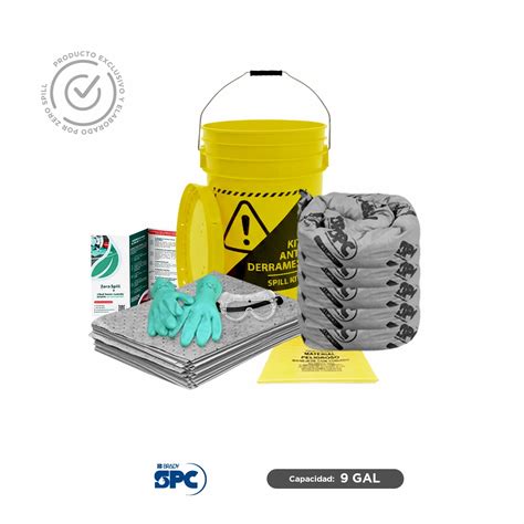 Kit Antiderrames Universal Spc 9 Gal Absorción 87 Gal Grupo Zuma