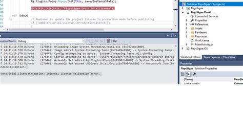 unhandled exception uxdivers grial licenseexception internal license