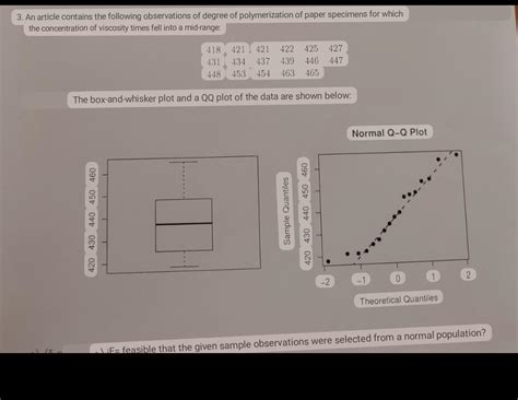 Solved 3 An Article Contains The Following Observations Of