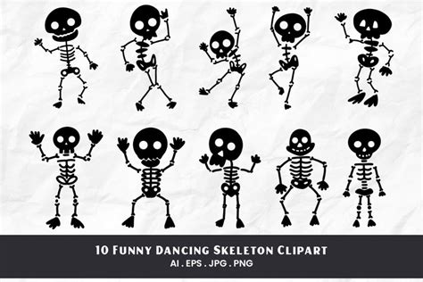 Dansend Skelet Clipart Dead Outline Skull Human Cartoon Bones Dancing