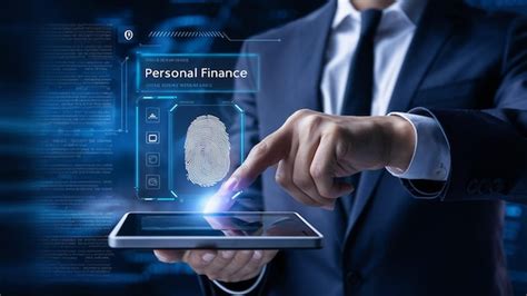 Businessman Using Fingerprint Indentification To Access Personal