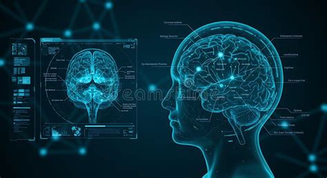 Human Brain Scan Displaying Neural Connections For Medical Science Stock Illustration
