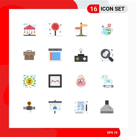 Stock Vector Icon Pack Of 16 Line Signs And Symbols For Business Bag Camping Map Process