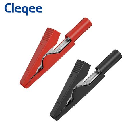 Peakelect P2009 미니 절연 악어 클립 2mm 소켓 포함 악어 클램프 커넥터 전기 테스트 도구 300v 10a