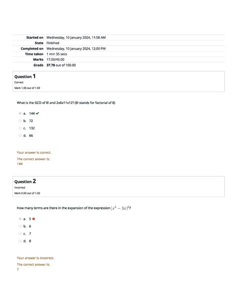 Review Quiz Discrete Mathematics Studocu
