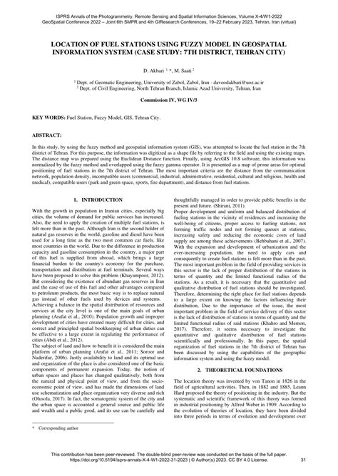 pdf location of fuel stations using fuzzy model in geospatial