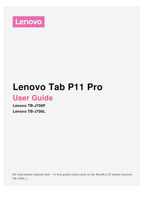 Lenovo tab p11 pro ug en 202105 - Lenovo Tab P11 Pro User Guide Lenovo ...