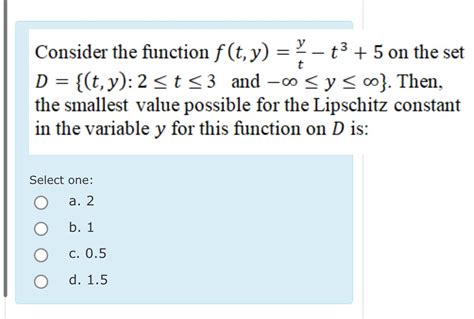 Solved Consider The Function F T Y Y T T 3 5 On The