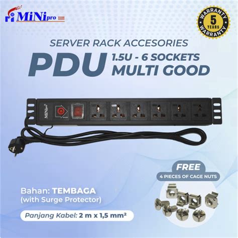 Jual Power Distribution Unit Rack Server 6 Port Multi Socket 1 5u 6way Pdu Multi Pdu 6 Outlet