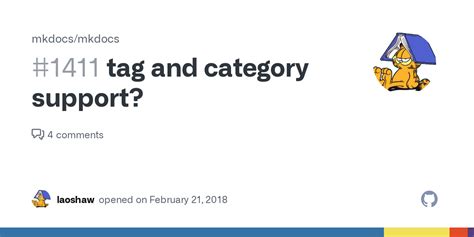 Tag And Category Support Issue 1411 Mkdocs Mkdocs GitHub