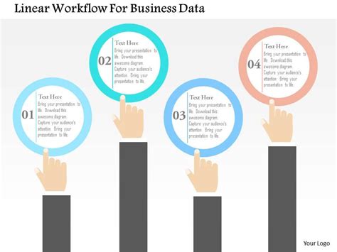Linear Workflow For Business Data Flat Powerpoint Design PowerPoint Presentation Templates