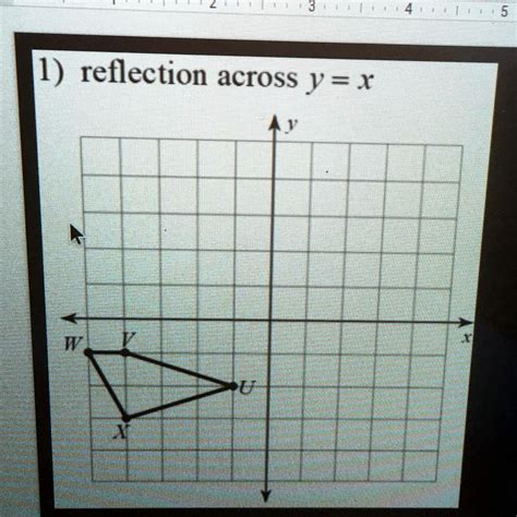 solved 1 reflection across y x y w u х es 1 reflection across y