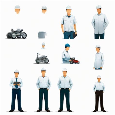 Engineeringteam Vector Set White Background Isolated A High Premium