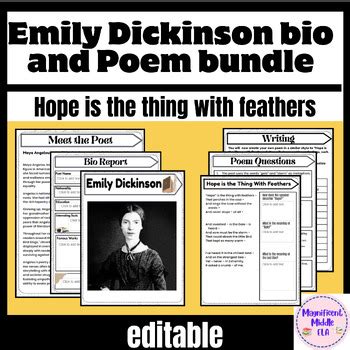 Emily Dickinson About The Poet Poem Analysis Hope Is The Thing With